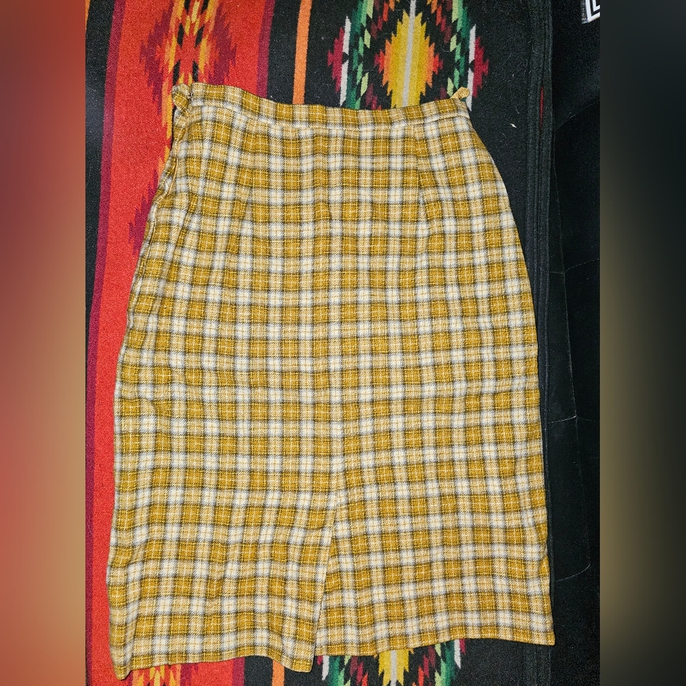 60's Pendleton Wool Pencil Skirt - Gem